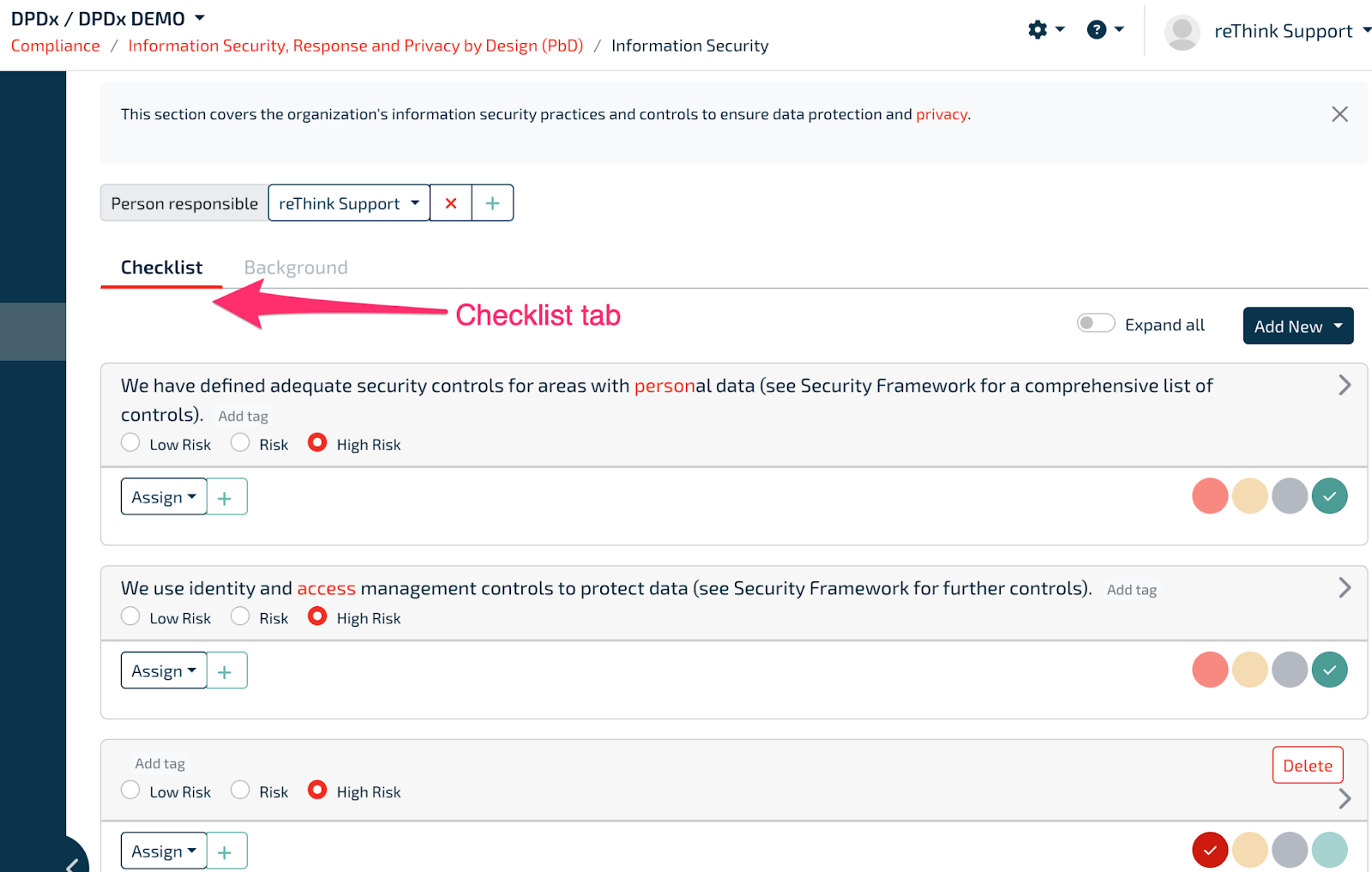 Managing Tasks and Checklists – reThink Trust